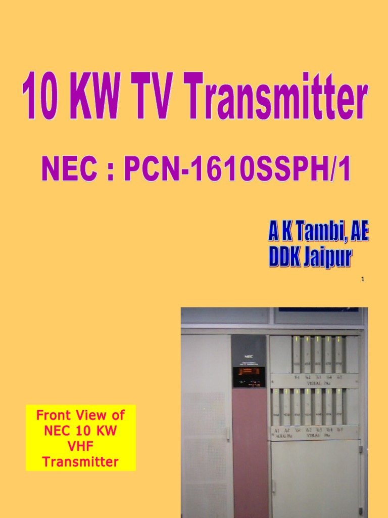 10 KW VHF Transmitter Overview | PDF | Antenna (Radio ...
