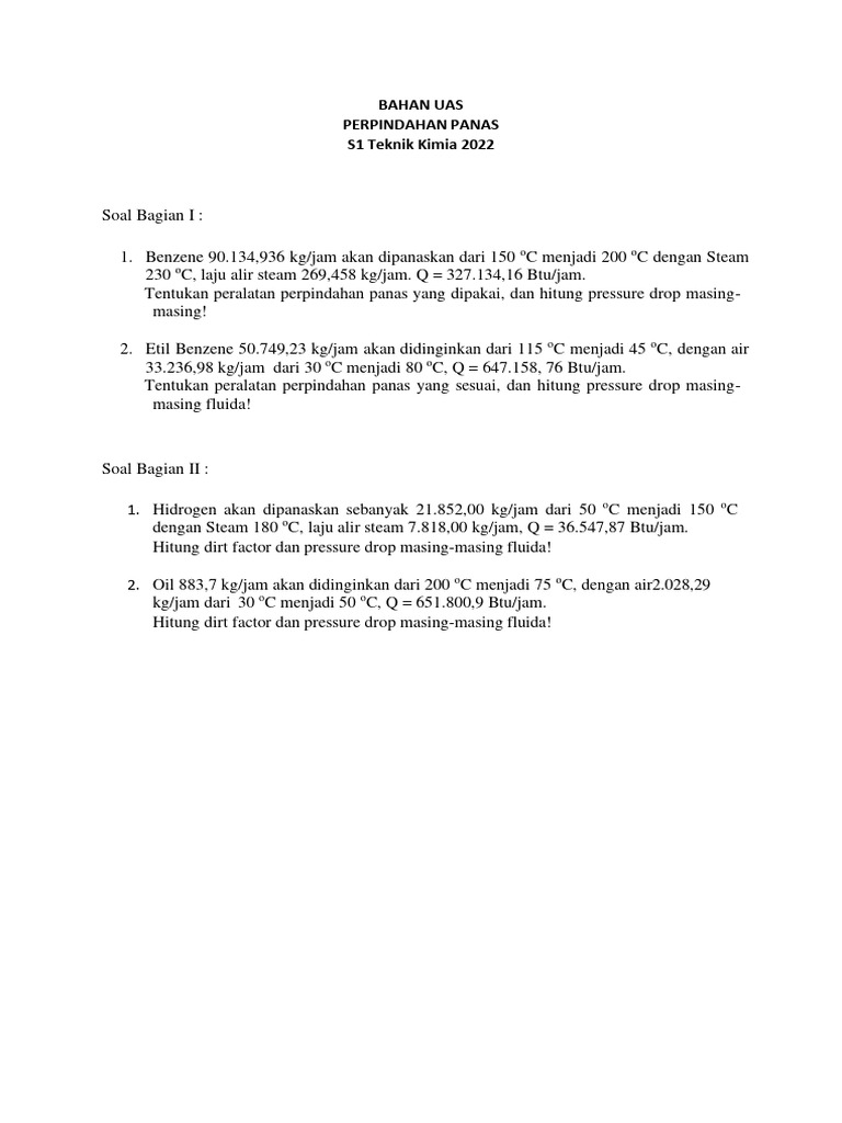 Bahan UAS Heat Transfer Design | PDF