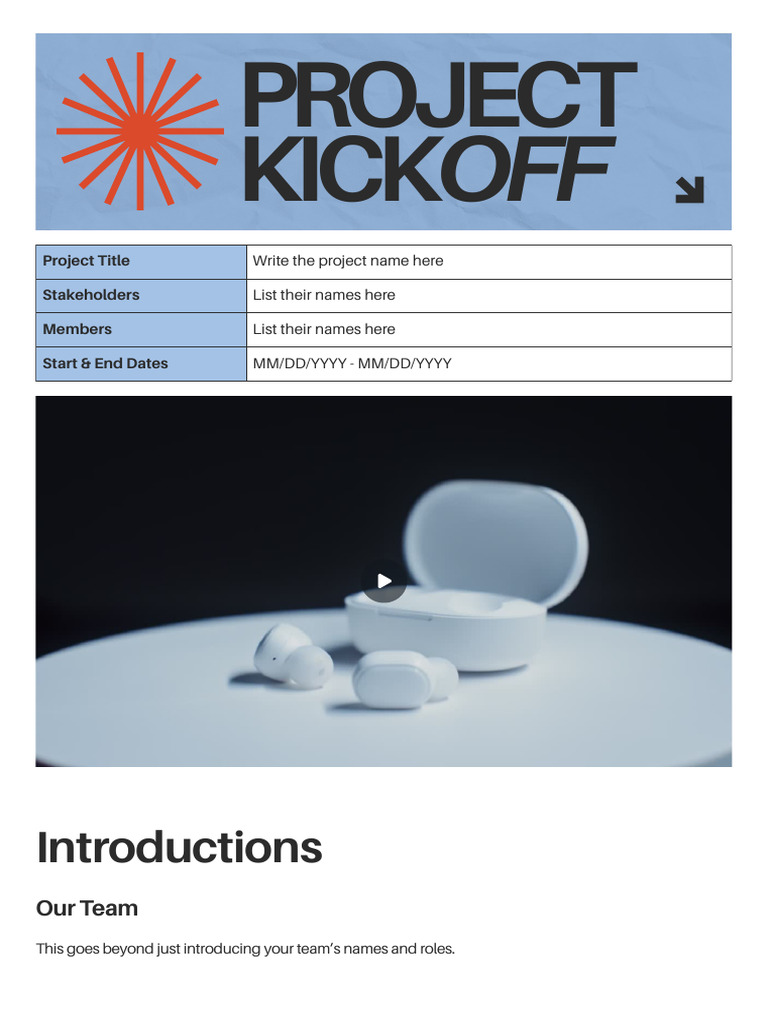 Blue & Red Bold Minimalist Project Kickoff | PDF