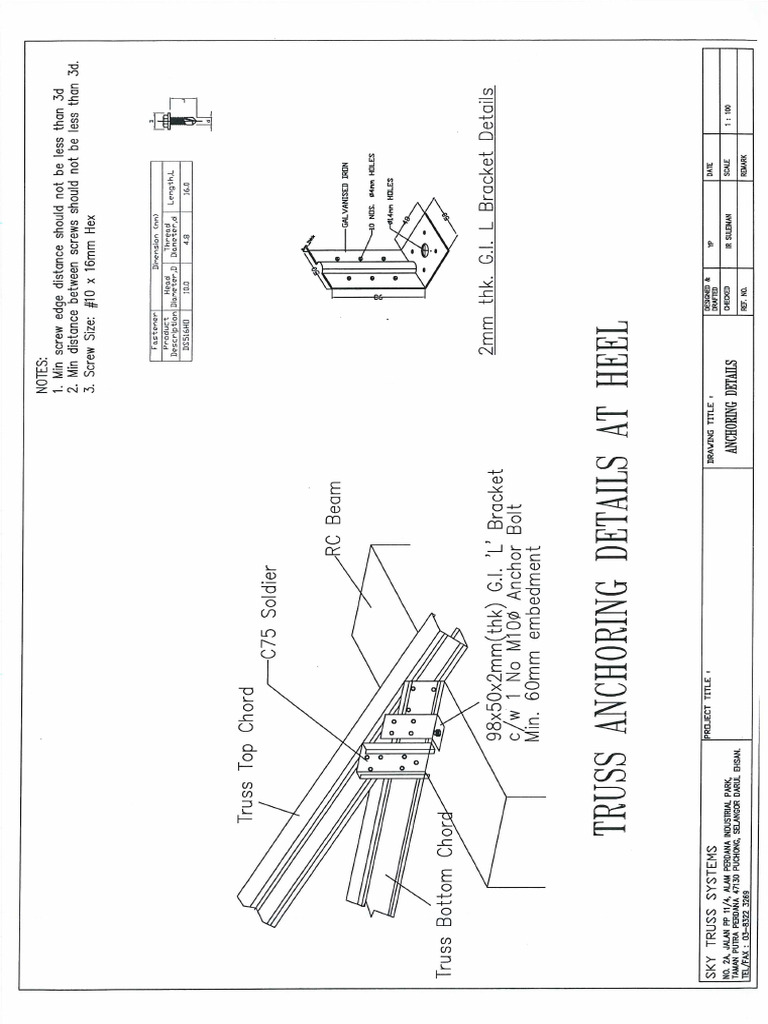 Typical Detail Roof Truss Connection | PDF