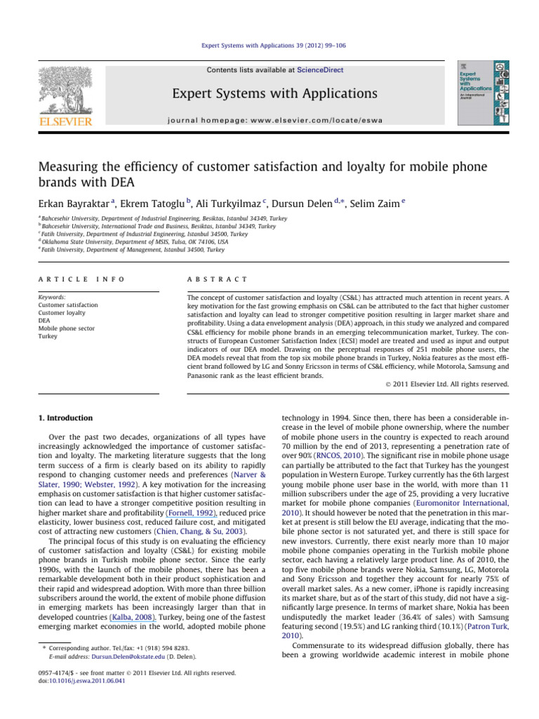 Mobile Brand Efficiency in Turkey | PDF | Business | Technology & Engineering
