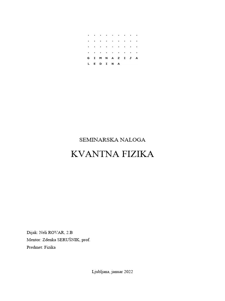 Kvantna Fizika | PDF