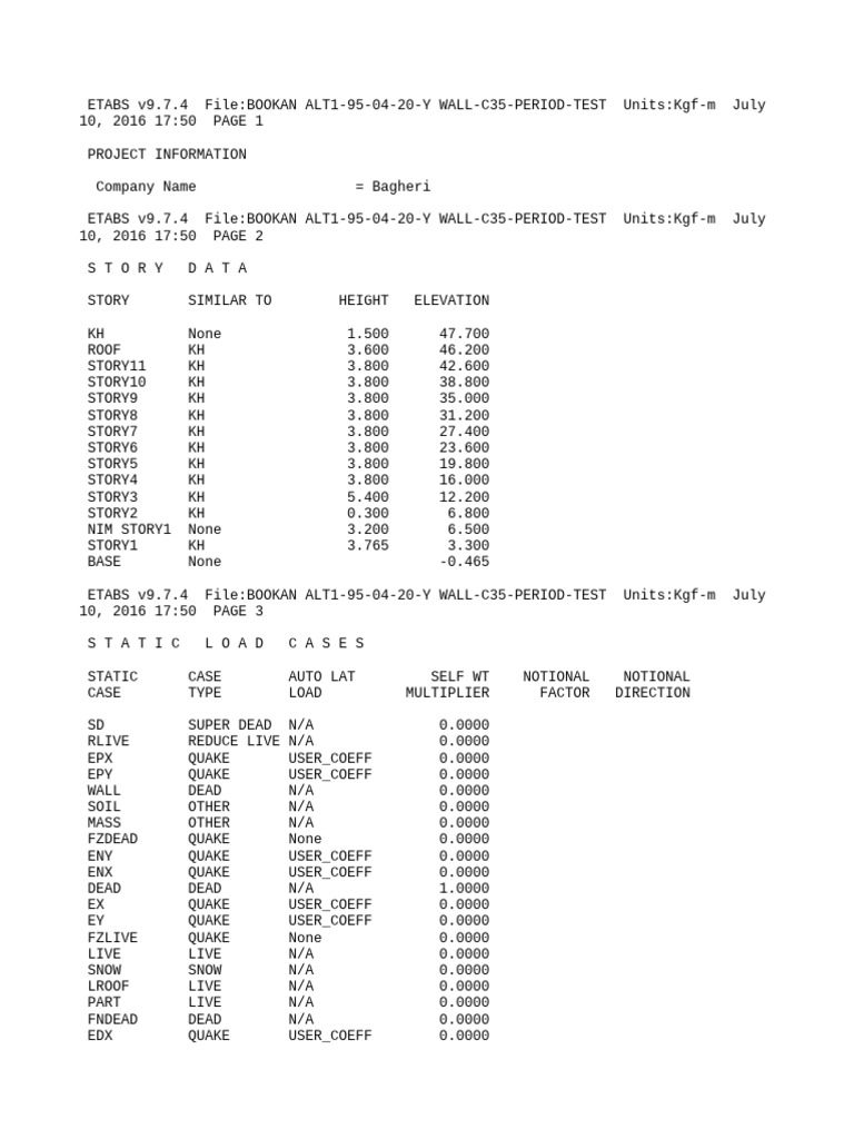 BOOKAN ALT1-95-04-20-y Wall-C35-Period-Test | PDF | Structural ...