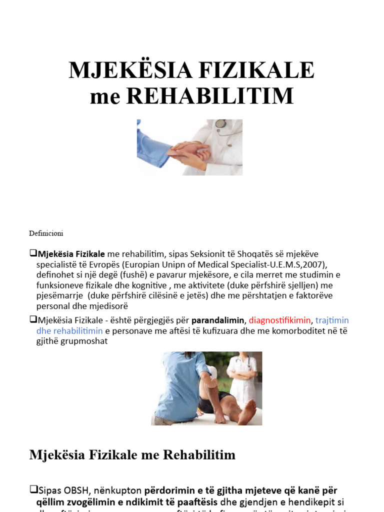 Ligjërata-I Mjekësia Fizikale Me Rehabilitim | PDF