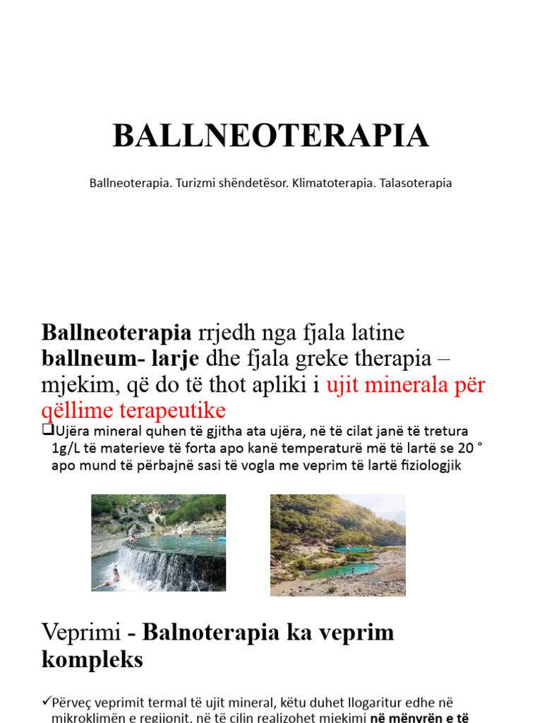 Ligjërata Vii. Ballneoterapia | PDF