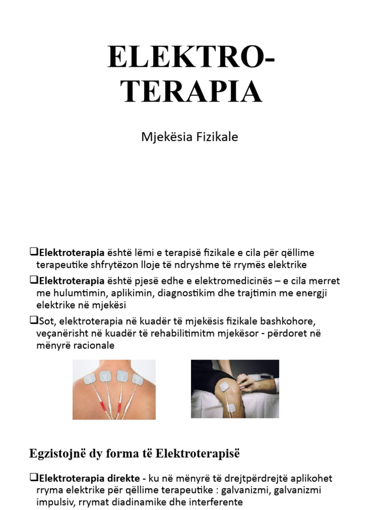 Ligjërata - III Mjeksia Fizikale Elektro-Terapia | PDF