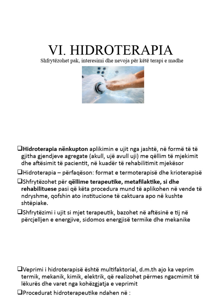 Ligjërata VI. Hidroterapia | PDF