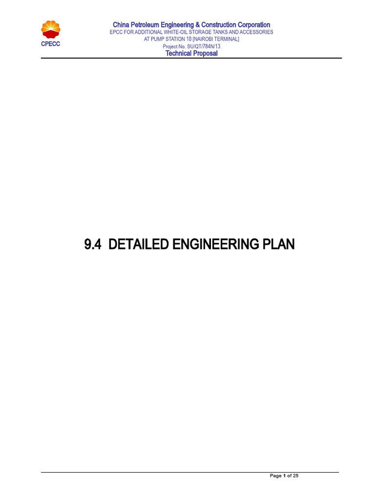 9.4 Detailed Engineering Plan | PDF | Specification (Technical Standard ...