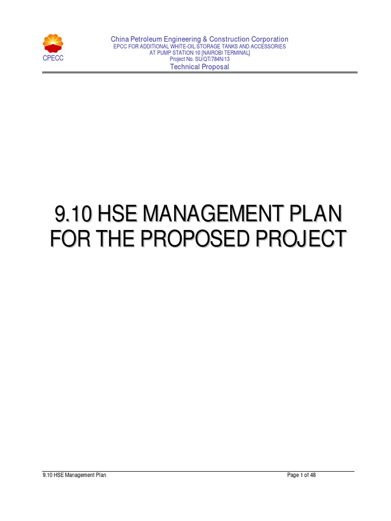 HSE Management Plan for CPECC Project | PDF | Business | Computers