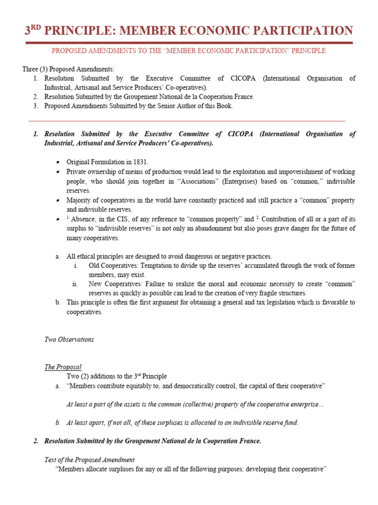 3rd Principle | PDF | Cooperative | Interest