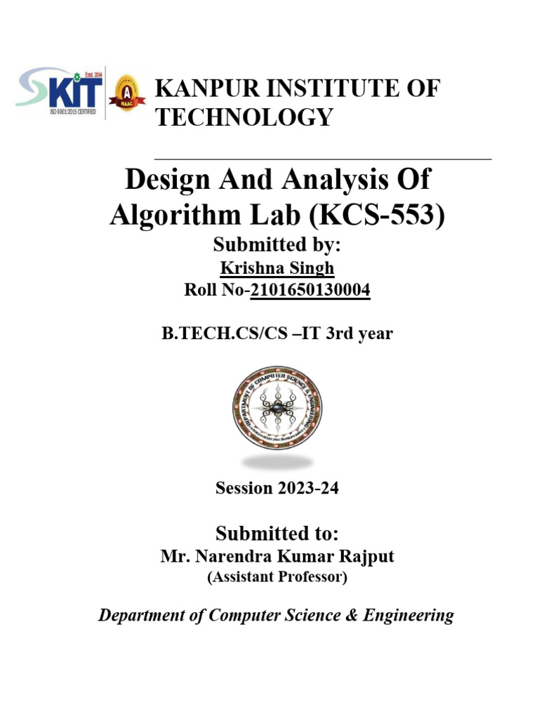 DAA PracticalFile | PDF | Theoretical Computer Science | Applied Mathematics
