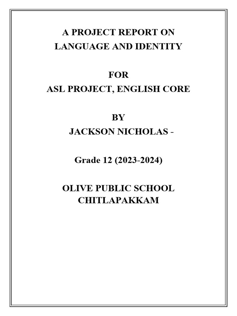 Jackson's ASL Project Final | PDF | Multilingualism | Identity (Social ...