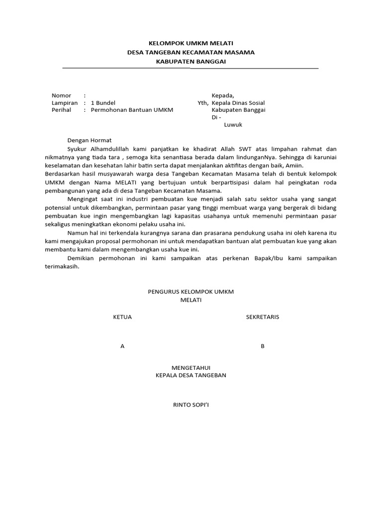 Proposal Kelompok UMKM | PDF