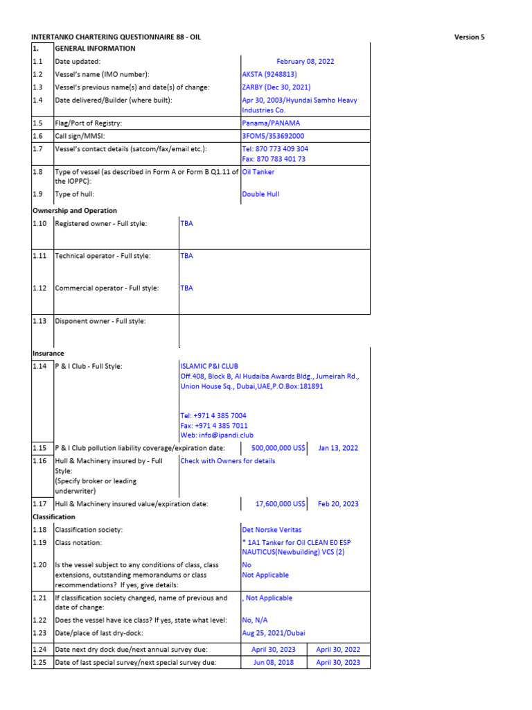 6.3 Donor Vessel Details - Q88 | PDF