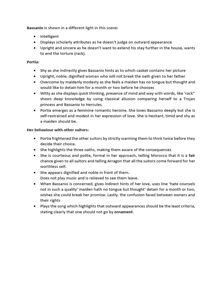 Act 3 Scene 2 Character Traits | PDF