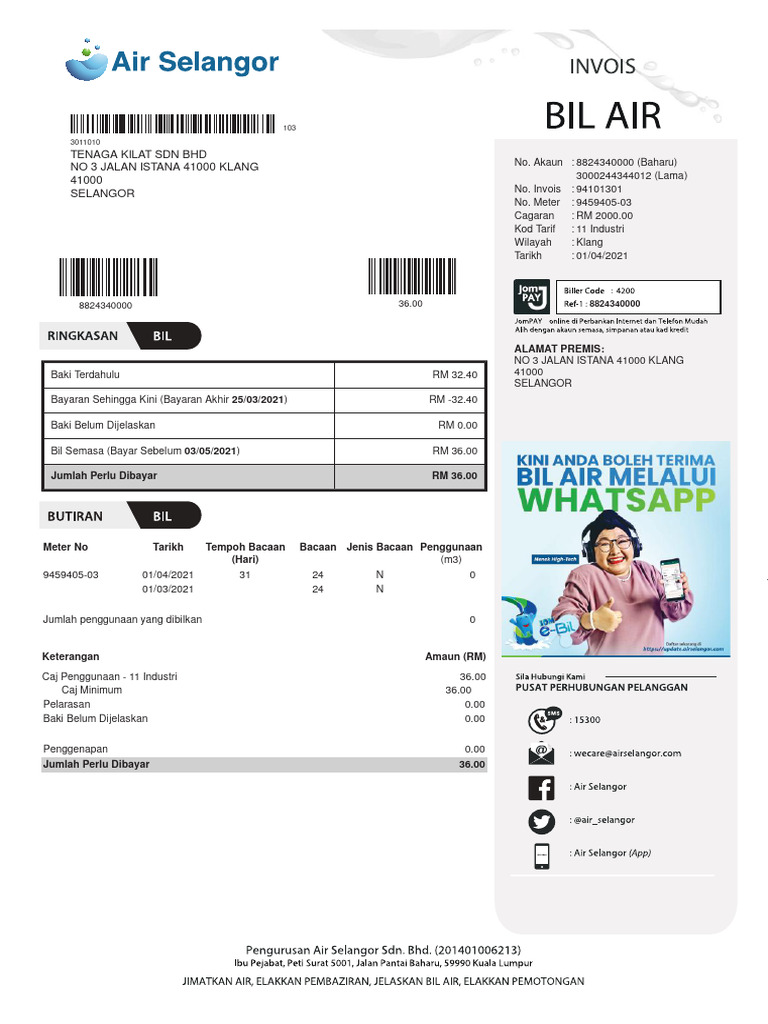 Bil Air Selangor | PDF