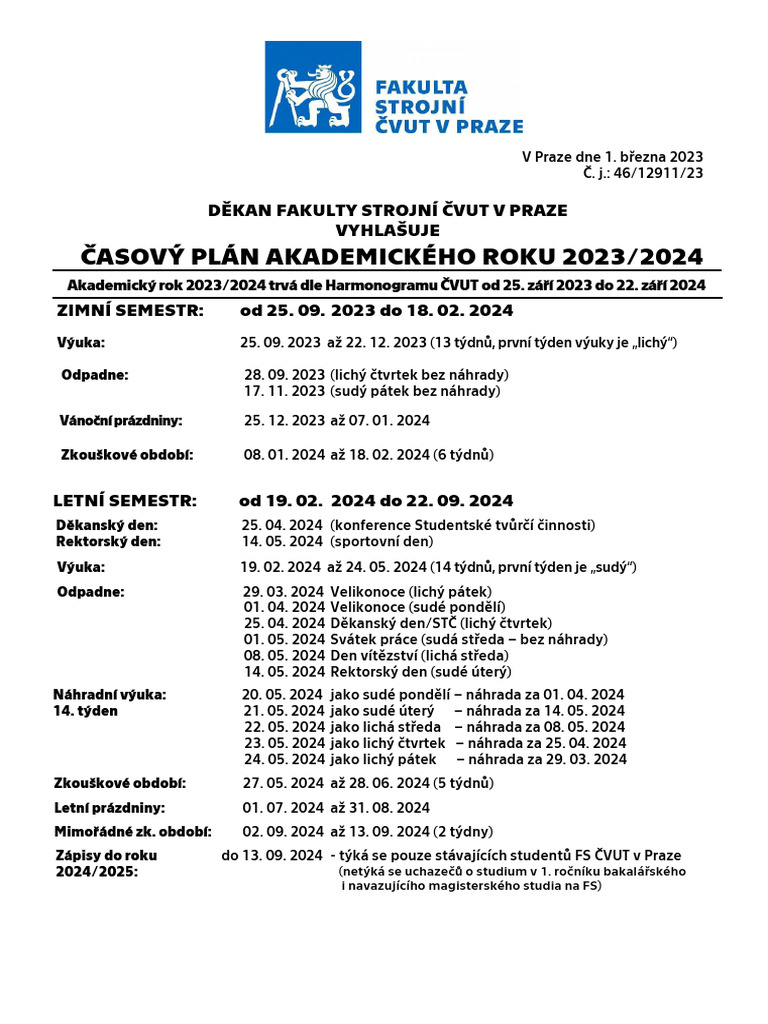 Casovy Plan 23 24 | PDF