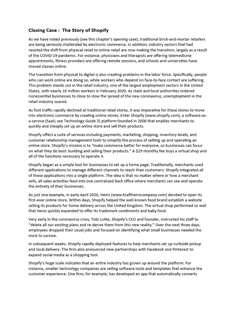 Closing Case ch7 | PDF | Online Shopping | E Commerce