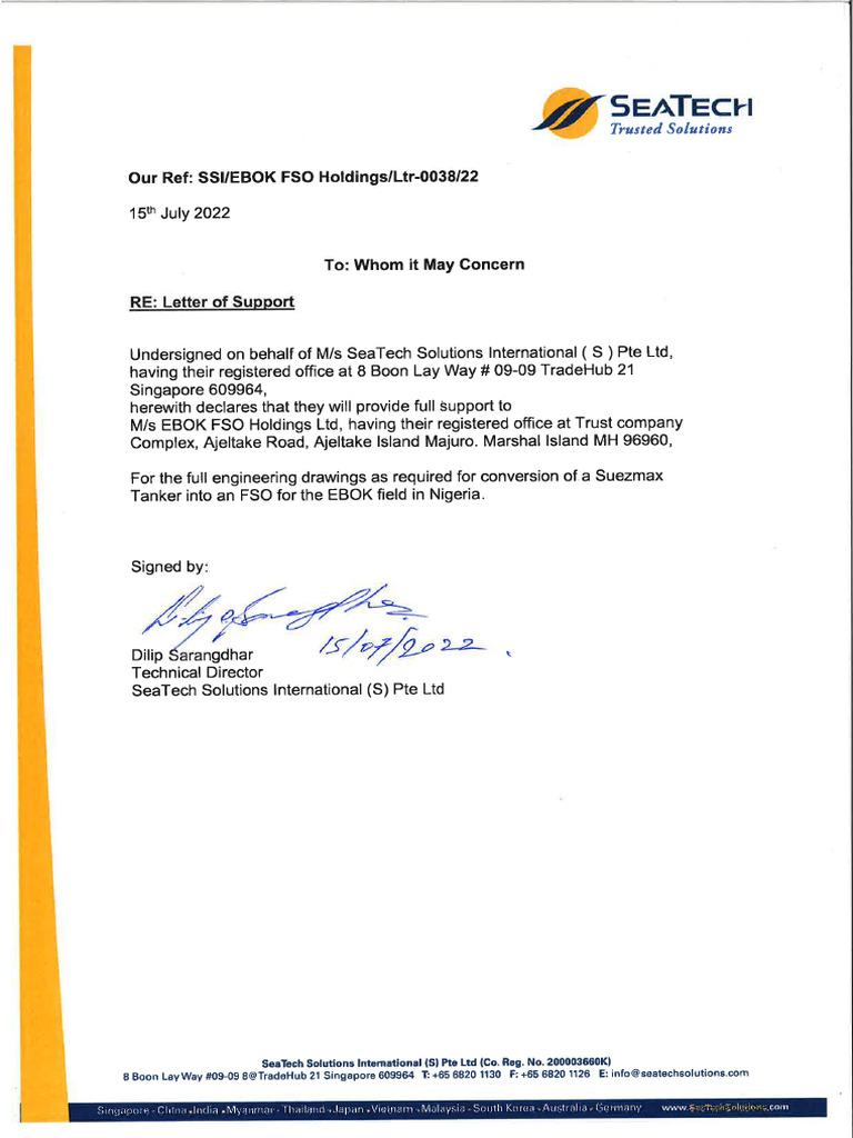 6.10 Engineering & Design Letter of Support - Seatech | PDF