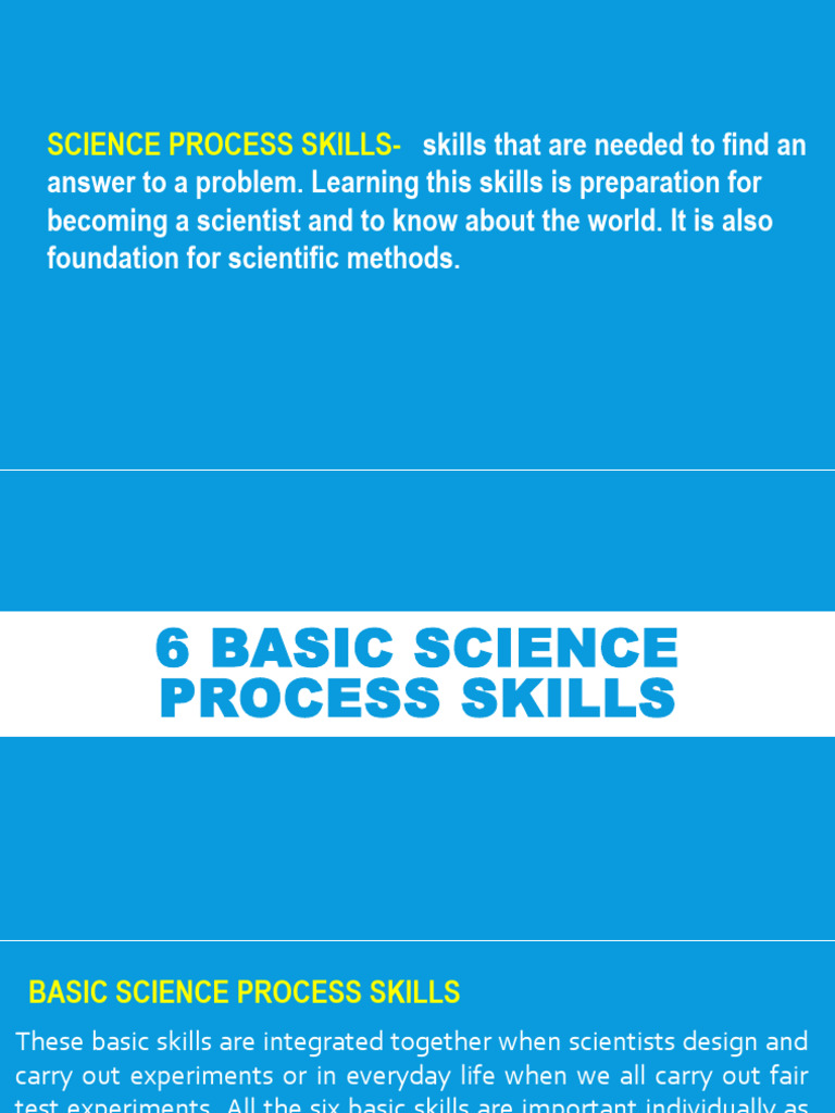 Science Process Skills | PDF | Hypothesis | Scientific Method
