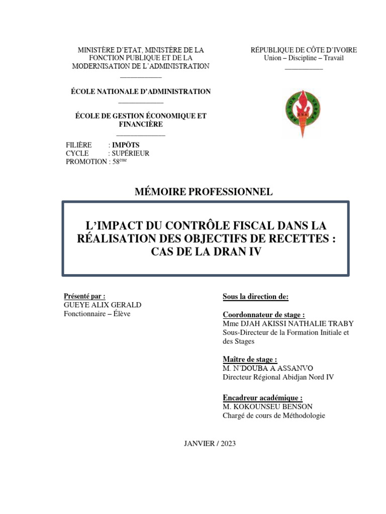 FINAL 18012024 Mémoire Consolidé Dédicace Remerciements Avant-Propos Et Sigles Et Tables de ...
