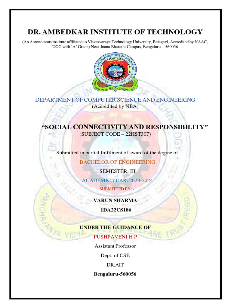 Dr. Ambedkar Institute of Technology: "Social Connectivity and ...