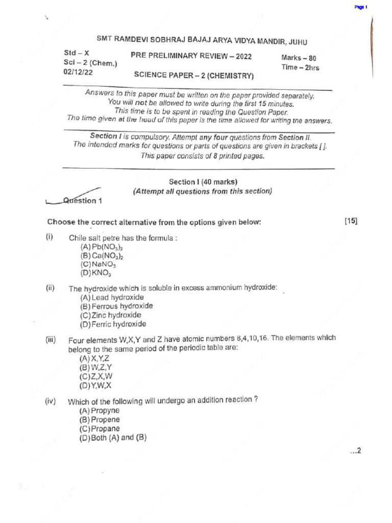 Bajaj Avm Mumbai Chemistry | PDF