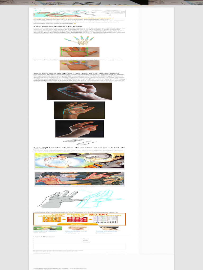 Comment Dessiner Des Mains Manga Plus Facilement | PDF | Main | Doigt