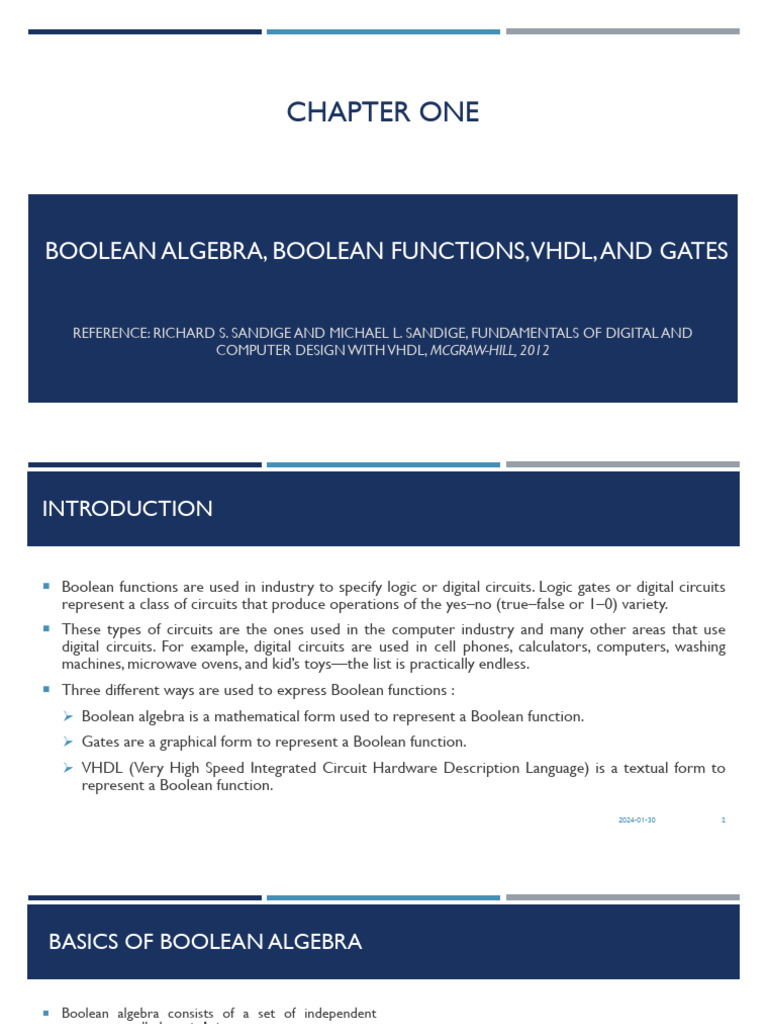 Chapter 1 of Digital | PDF | Teaching Mathematics | Boolean Algebra