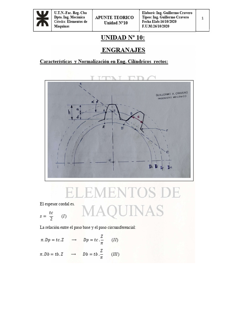 Unidad 10 Teorico Parte2 2020 | PDF | Engranaje | Geometría euclidiana