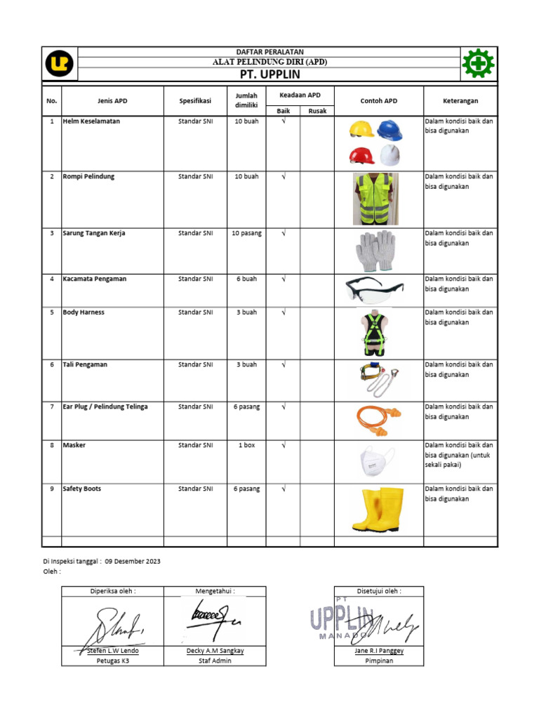 B. 17.1. Daftar Inventaris Apd | PDF