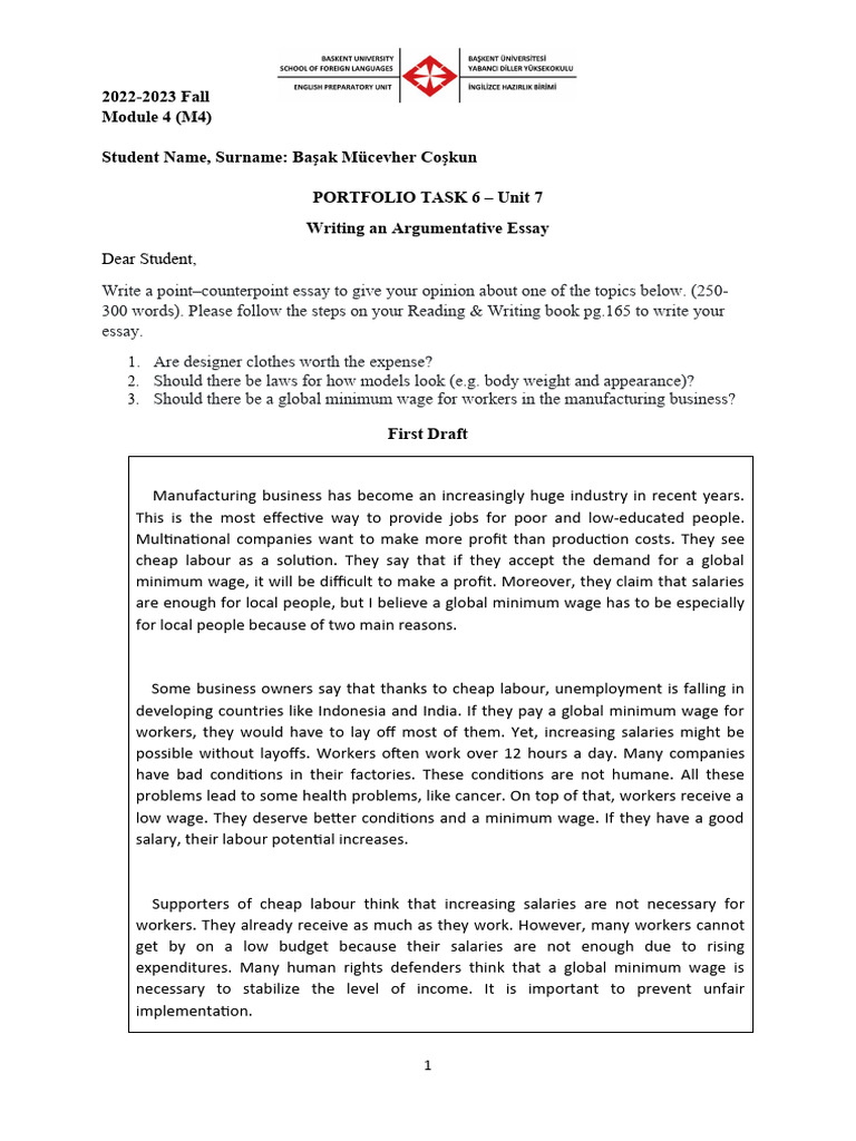 M4 Portfolio Task6 Final Draft | PDF
