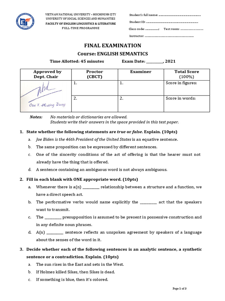 Final - Sem - 12 2021 PDUNG CDUNG | PDF | Sentence (Linguistics) | Grammar