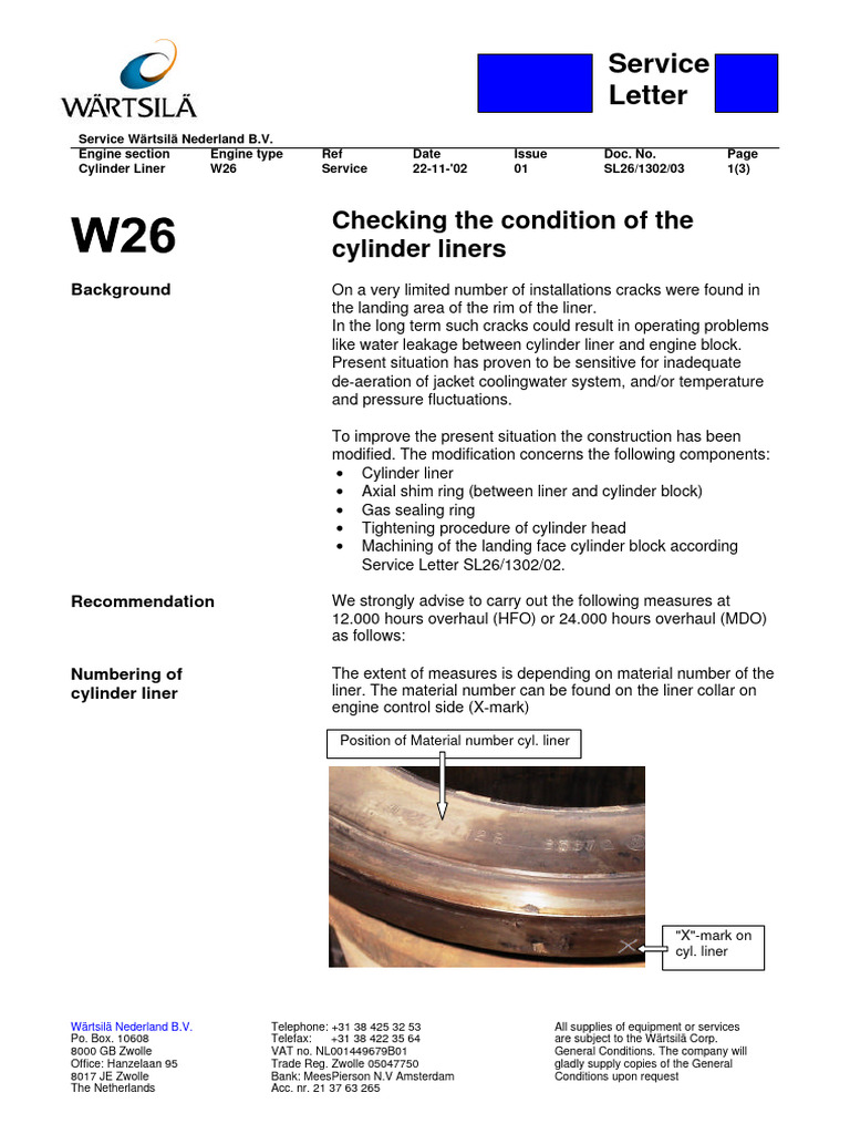 W26 16 Checking The Condition of The Liners | PDF | Manufactured Goods ...
