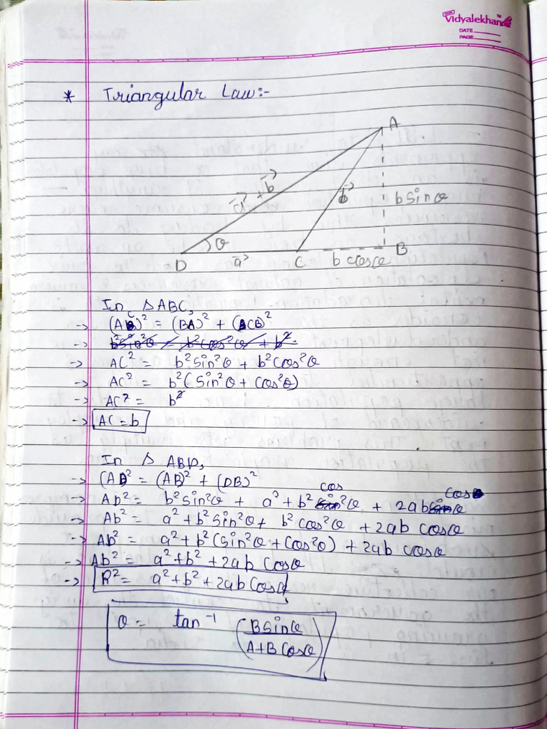 Triangular & Parallelogram Law | PDF
