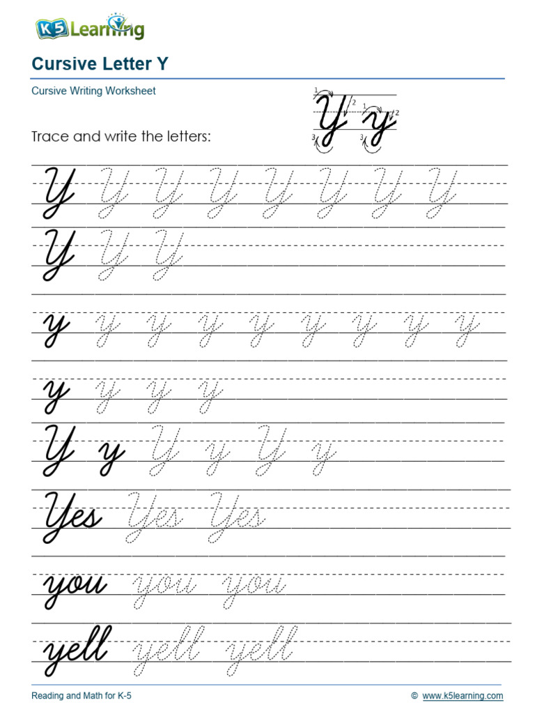 handwriting-letters-yy-printable | PDF
