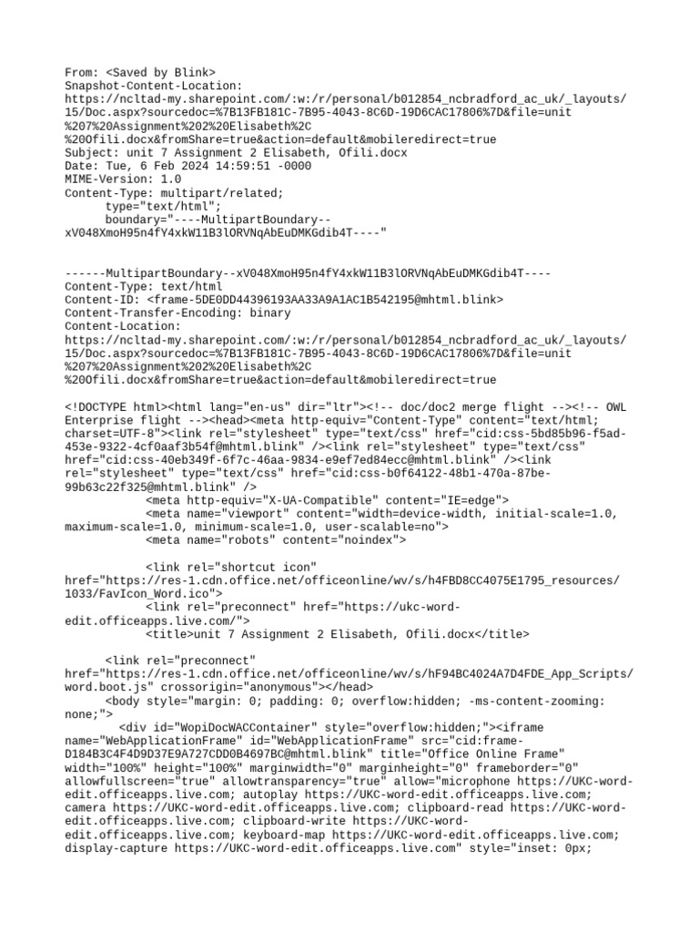 Unit 7 Assignment 2 Elisabeth, Ofili | PDF | Design | Notation