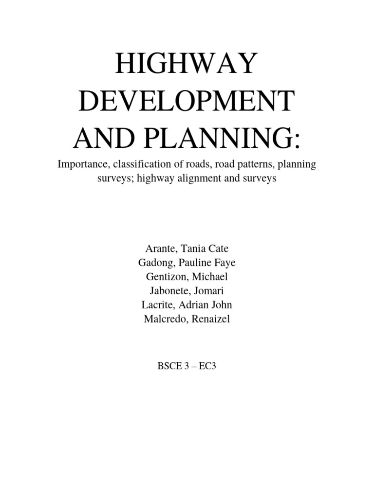 Highway Development and Planning | PDF | Road | Road Surface