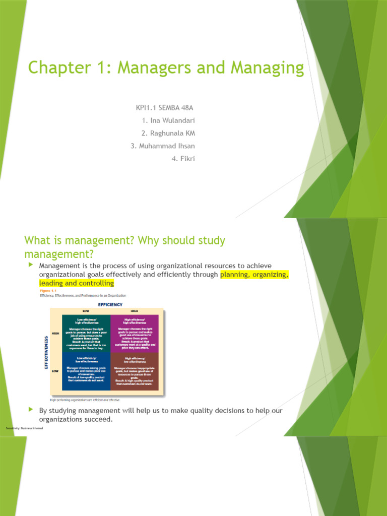 Chapter 1 - Managers and Managing (Kelompok 1) | PDF | Crisis Management | Empowerment