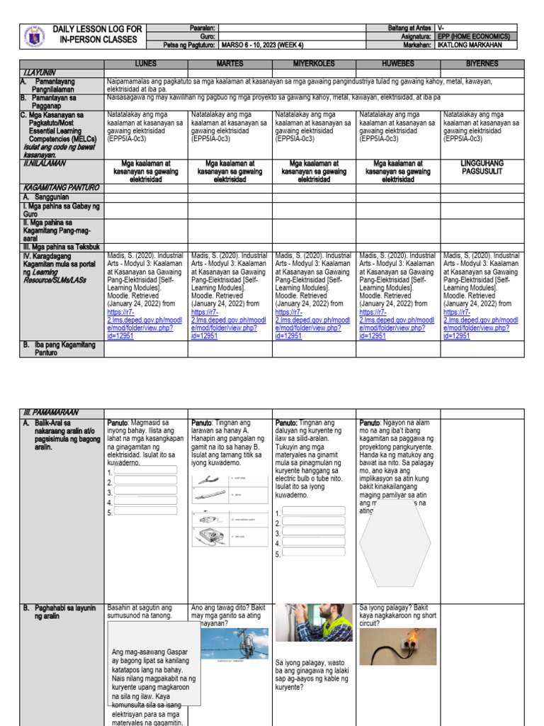 G5 Q3W4 DLL EPP IA MELCs | PDF