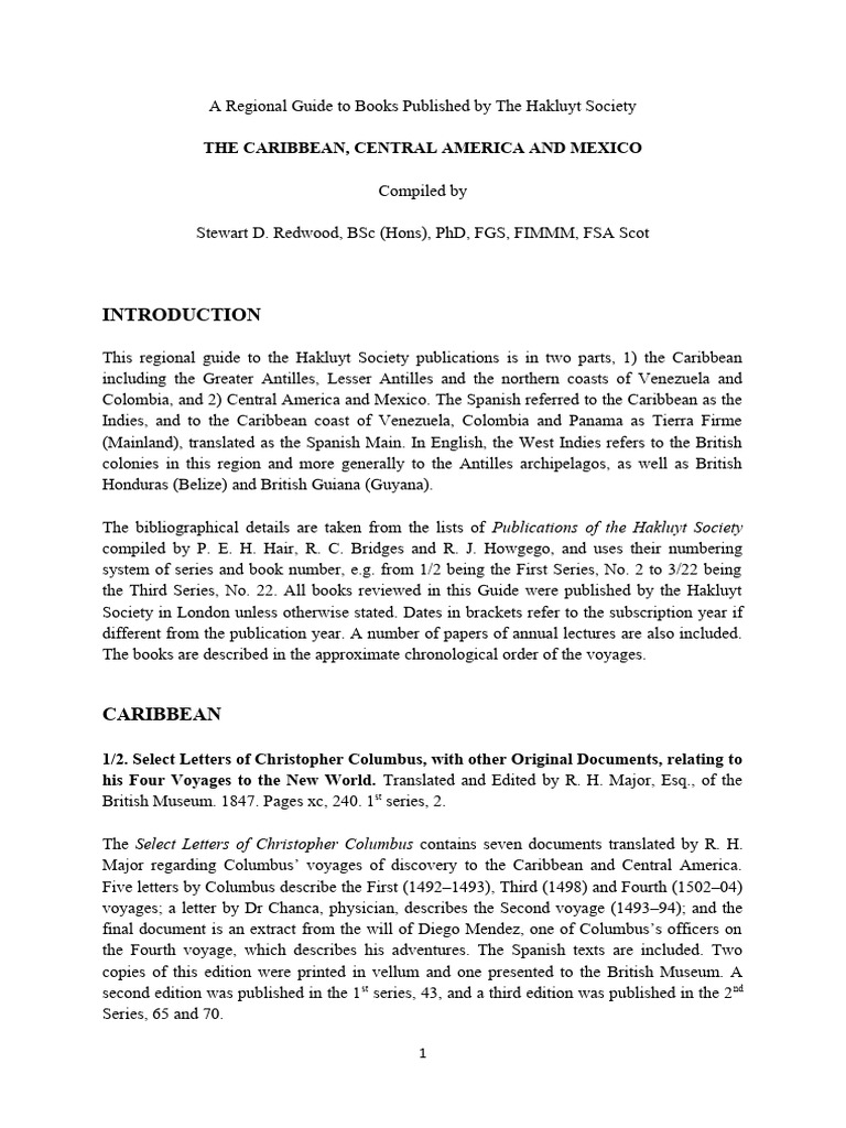 Regional Guide Caribbean | PDF | Francis Drake | Age Of Discovery