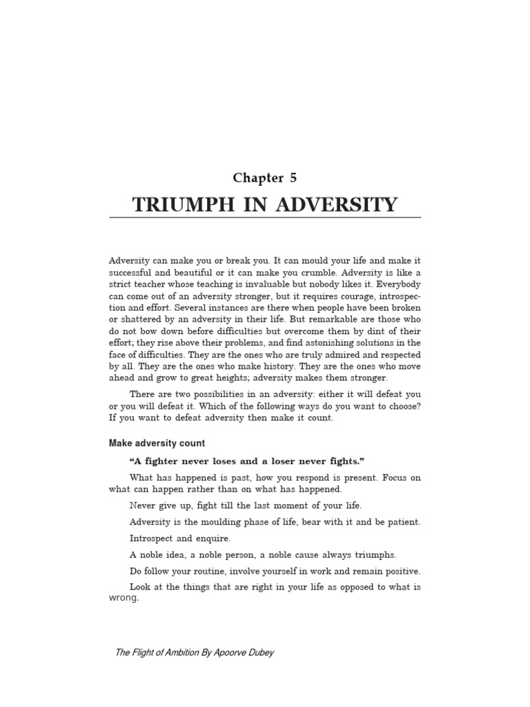 Triumph in Adversity | PDF | Friction | Courage