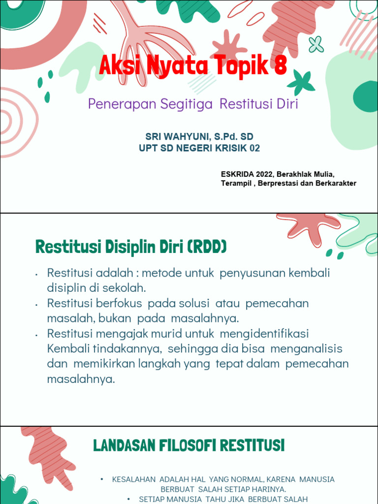 Restitusi Disiplin di Sekolah | PDF