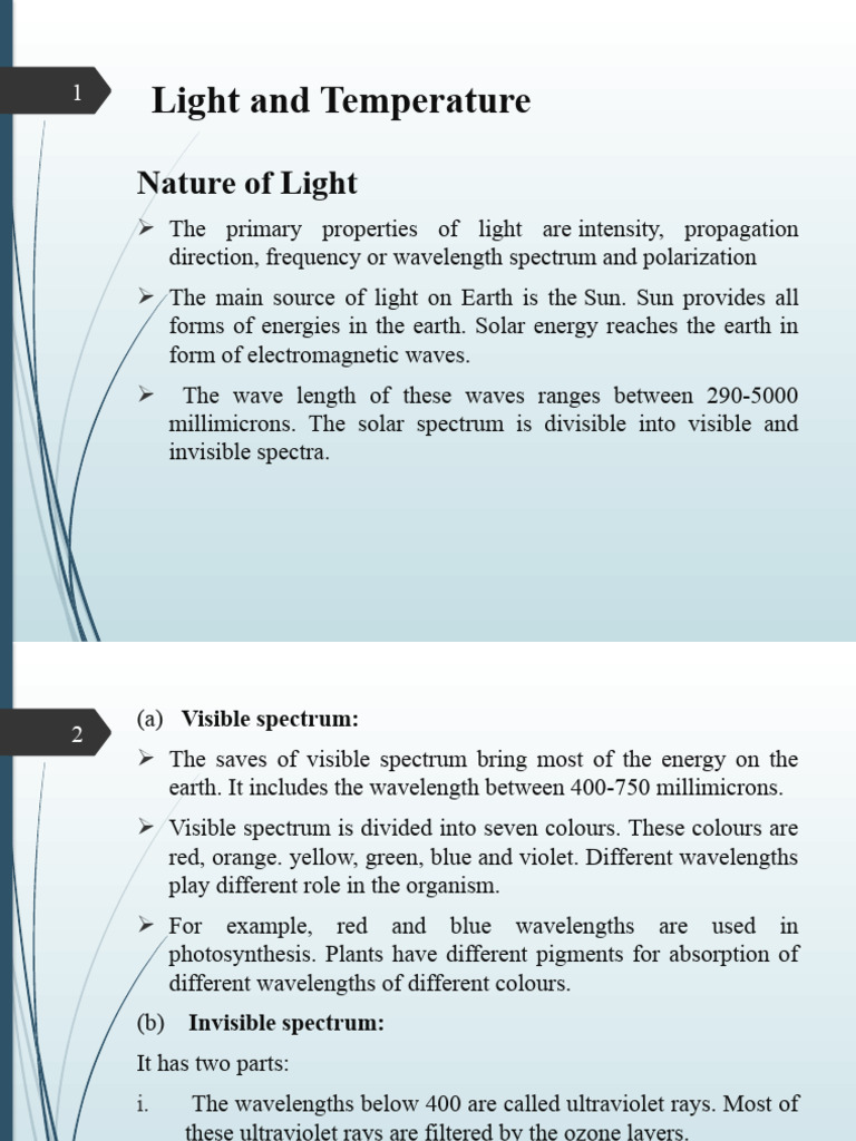 Light and Temperature | PDF