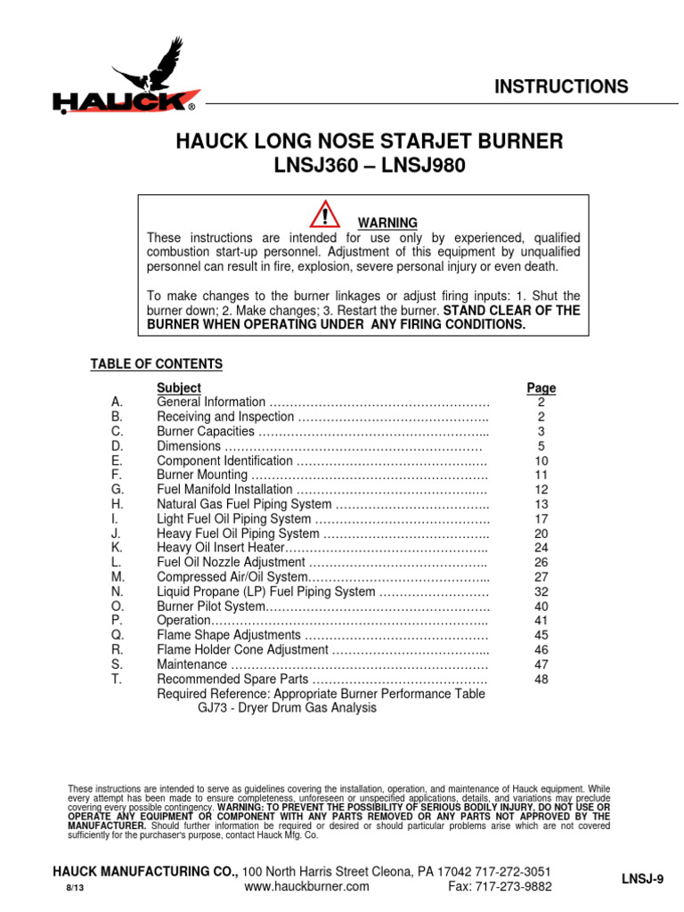Techrite Controls Hauck Hauck Starjet Multi Fuel Burner 1638 | PDF ...