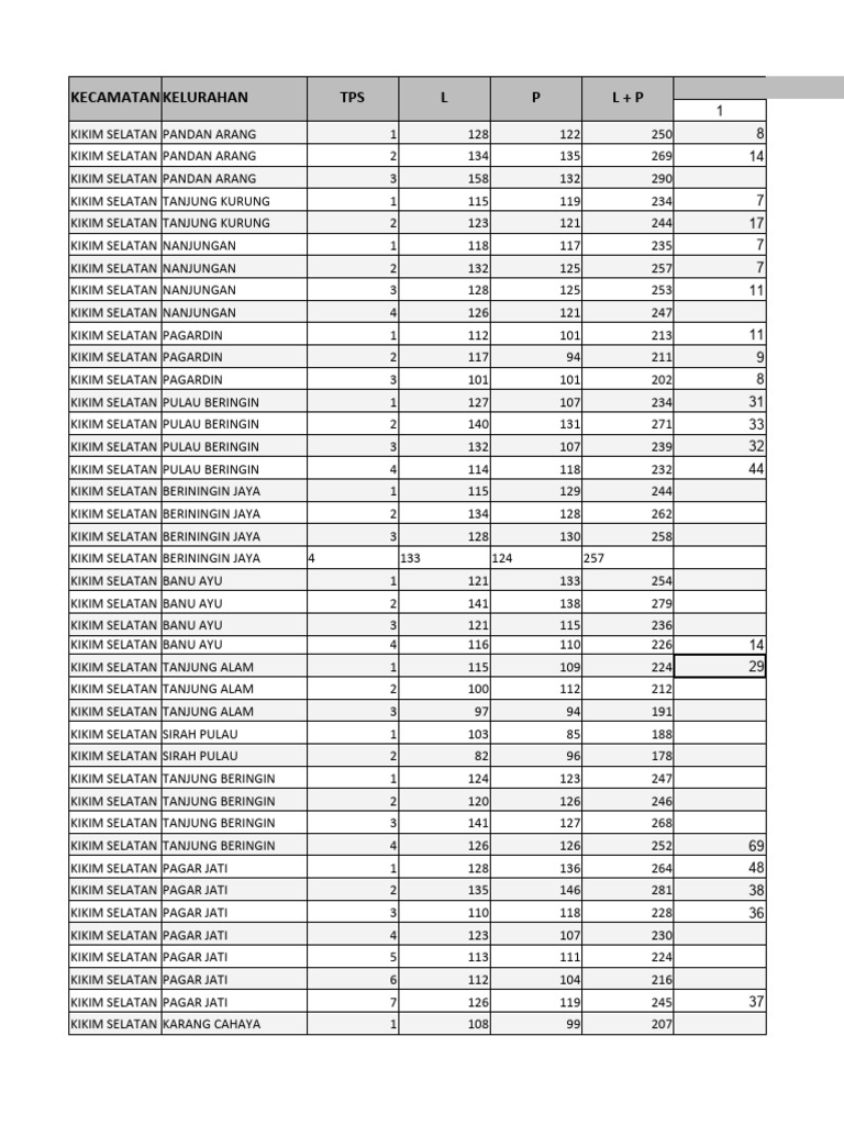 DAPIL 7 TPS 004 Pulau Beringin | PDF