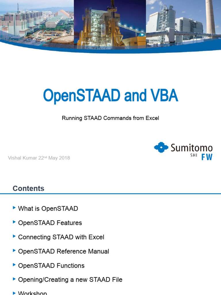 Open STAAD Training | PDF | Microsoft Excel | Visual Basic For Applications