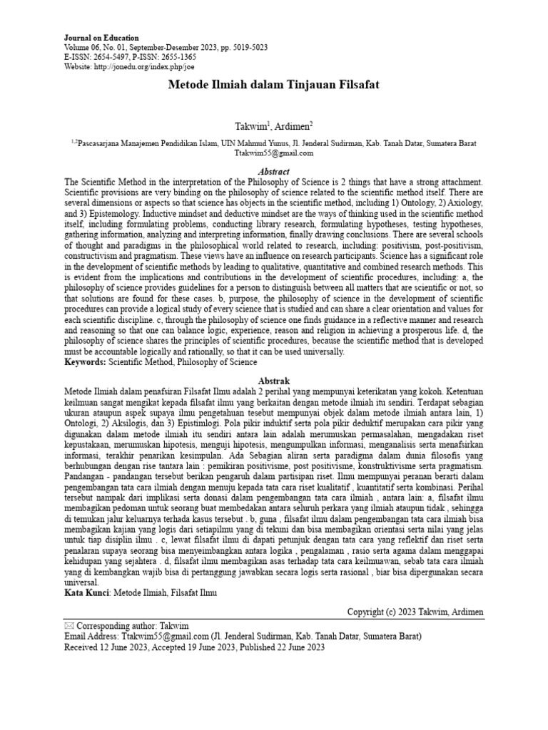 3670-Article Text-8950-1-10-20230622 | PDF | Philosophy Of Science | Science