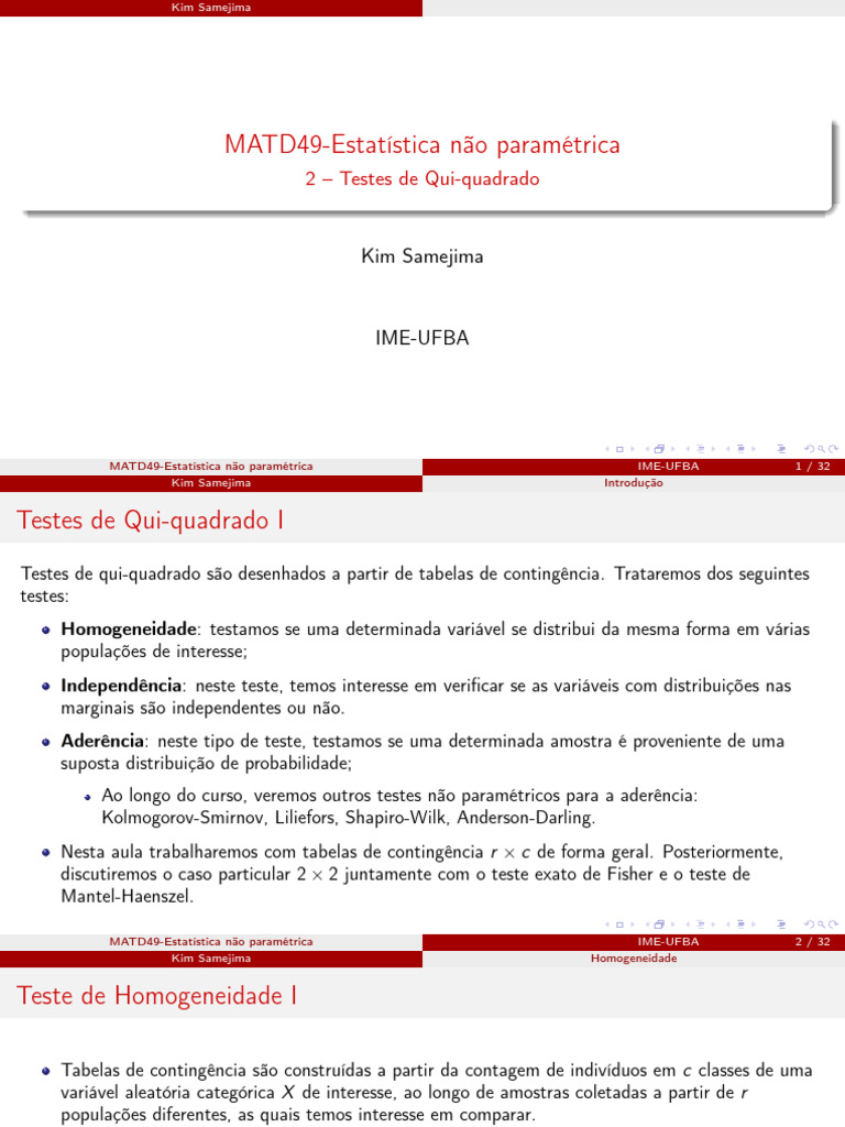 Testes de Qui-Quadrado em Estatística | PDF | Distribuição Qui Chi | P ...