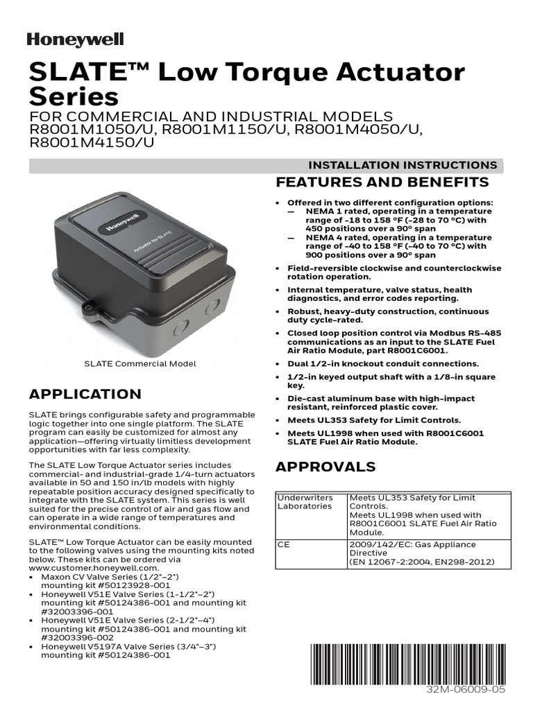 14-SLATE R8001M4050 ACTUADOR - Inst-Instru | PDF | Electrical Wiring ...